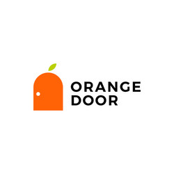 Running orange fruit delivery service logo Vector Image