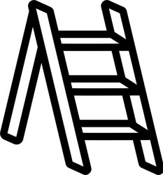 Old ladder icon outline wood safety Royalty Free Vector