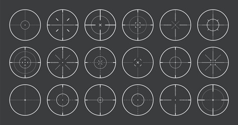 Various sniper rifle night sights weapon optical Vector Image