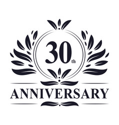 30th anniversary logo 30 years design Royalty Free Vector