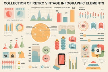 Infographics elements statistics chart option Vector Image