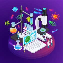 Chemist team explore microbiology in laboratory Vector Image