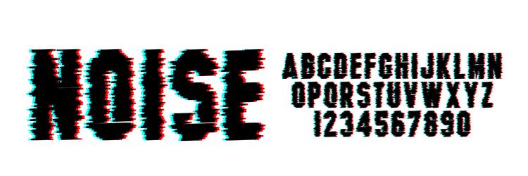 Noise font alphabet vintage style sanserif Vector Image