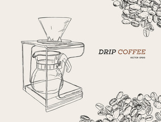 How to pour over coffee portable sketch Royalty Free Vector