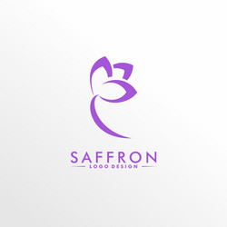 Saffron logo purple flower template Royalty Free Vector
