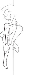 Woman figure pose continuous one line illus Vector Image