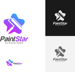Set star paint logo design creative Royalty Free Vector