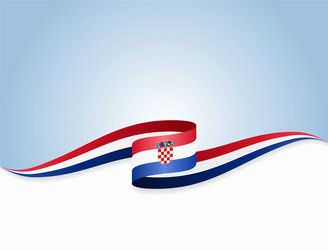 Croatian flag stripe ribbon wavy background layout