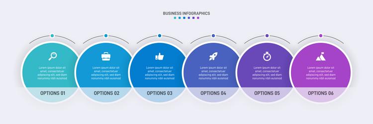 Horizontal progress bar featuring 6 arrow-shaped Vector Image