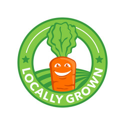 Locally grown stamp - emblem for packaging Vector Image