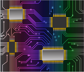 Seamless computer chipset background Royalty Free Vector
