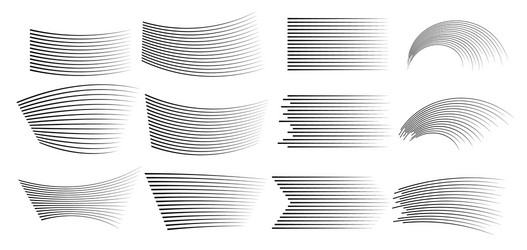 Horizontal speed motion lines fast line Royalty Free Vector