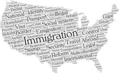 United states immigration word cloud Royalty Free Vector