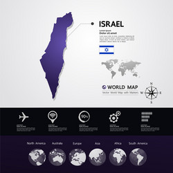 Israel - flat country map silhouette Royalty Free Vector