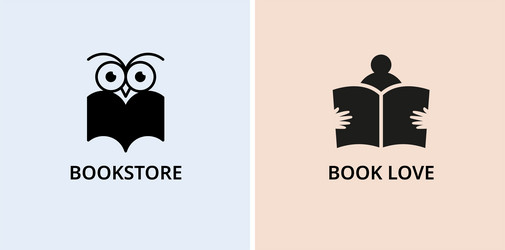 Minimalist book reading and writing logo minimal Vector Image