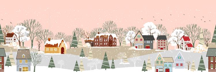 Canada winter city skyline in paper cut style Vector Image