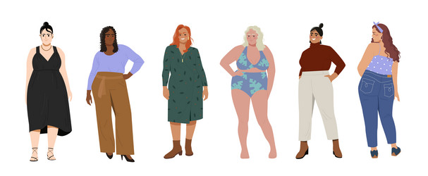 Person with big chubby figure Royalty Free Vector Image