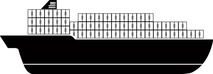 Isolated side view a cargo ship icon Royalty Free Vector