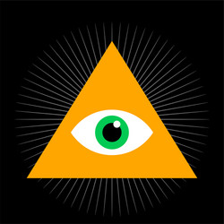 Seeing eye all eye inside triangle pyramid Vector Image
