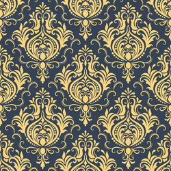 Vintage floral damask pattern Royalty Free Vector Image