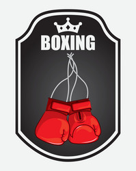 Boxing club emblem two gloves in grunge Royalty Free Vector