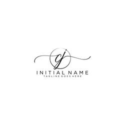 Initial cj handwriting logo with circle template Vector Image