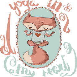 Cartoon fox in yoga poses healthy gymnastics Vector Image
