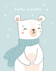 Polar bears say hello Royalty Free Vector Image
