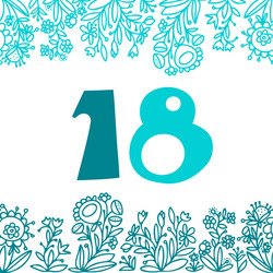 Number 18 Cartoon Vector Images (over 100)