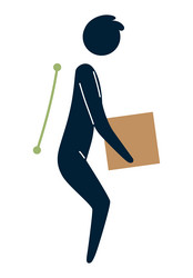 Lifting technique safe movement safety correct Vector Image