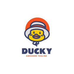 Logo duck simple mascot style Royalty Free Vector Image