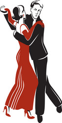 Abstract dancing couple Royalty Free Vector Image