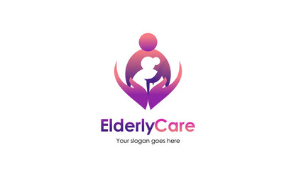 Elderly care logo design best logo Royalty Free Vector Image