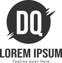 Initial dq logo template with modern frame Vector Image