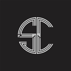 Sc logo monogram with shield around crown shape Vector Image