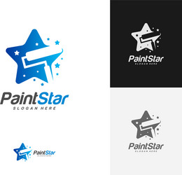 Set star paint logo design creative Royalty Free Vector