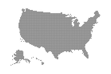 Pixel map of usa territories dotted map of usa Vector Image