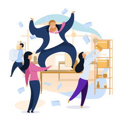 Work rush office chaos flat Royalty Free Vector Image