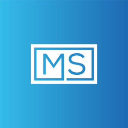Creative initial letter ms square logo design Vector Image