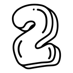 Cute funny number 2 Royalty Free Vector Image - VectorStock