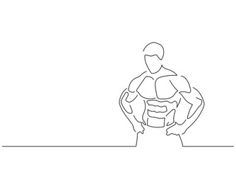 Bodybuilding isolated line drawing Royalty Free Vector Image