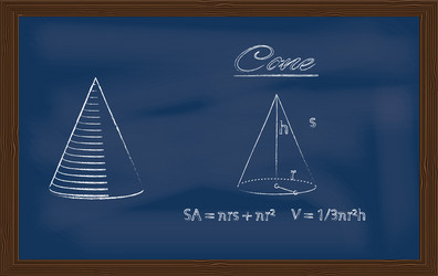 Cone geometric figure and formulas Royalty Free Vector Image