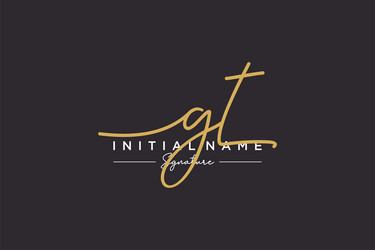Initial gt signature logo template hand drawn Vector Image