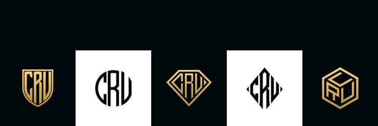 Initial letters cuk logo designs bundle Royalty Free Vector