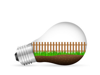 Light bulb landscape Royalty Free Vector Image
