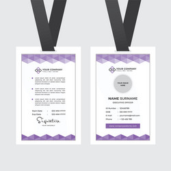Premium employee id card with photo placeholder Vector Image