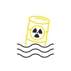 Radioactive water linear sign pictogram symbol Vector Image