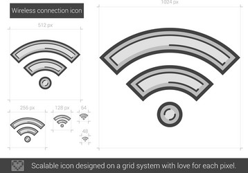 Wireless connection line icon Royalty Free Vector Image