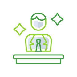 Boss business people icon with green outline Vector Image