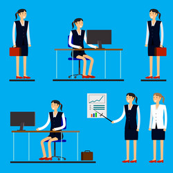 Cool flat design corporate business people line-up